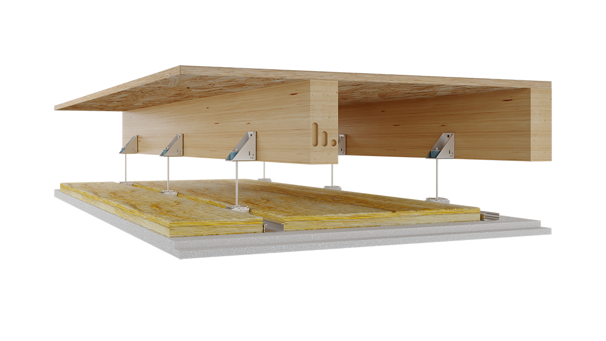 Isolation Joist Hanger with Elastomeric Pads